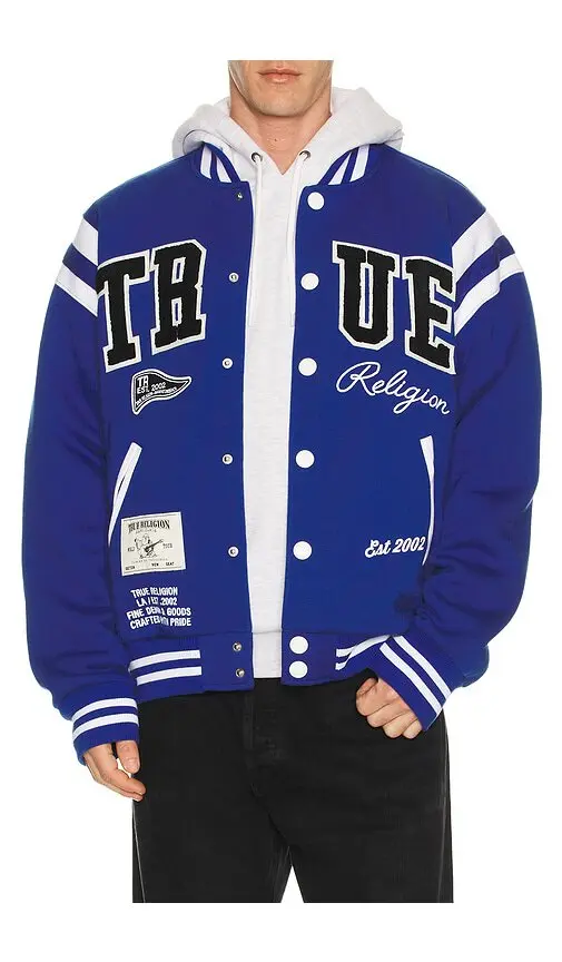 True Religion Uni Varsity Jacket - Mazarine Blue