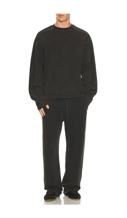 ENTIRE STUDIOS Straight Leg Sweatpant In Black - Washed Black