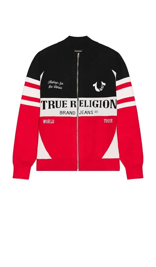 True Religion Racing Raglan Zip Sweater
