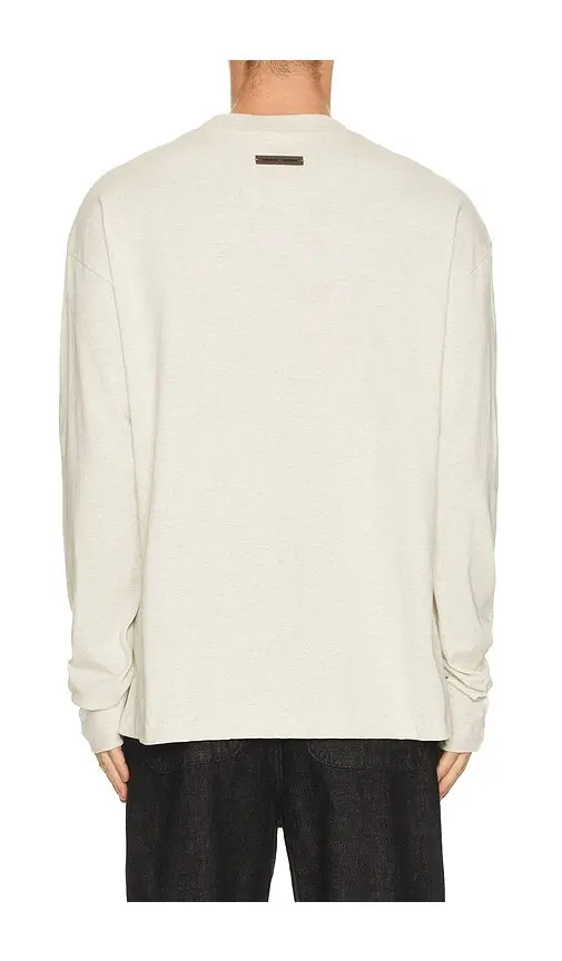 Fear Of God Classic Long Sleeve Tee In Grey - Oatmeal Heather