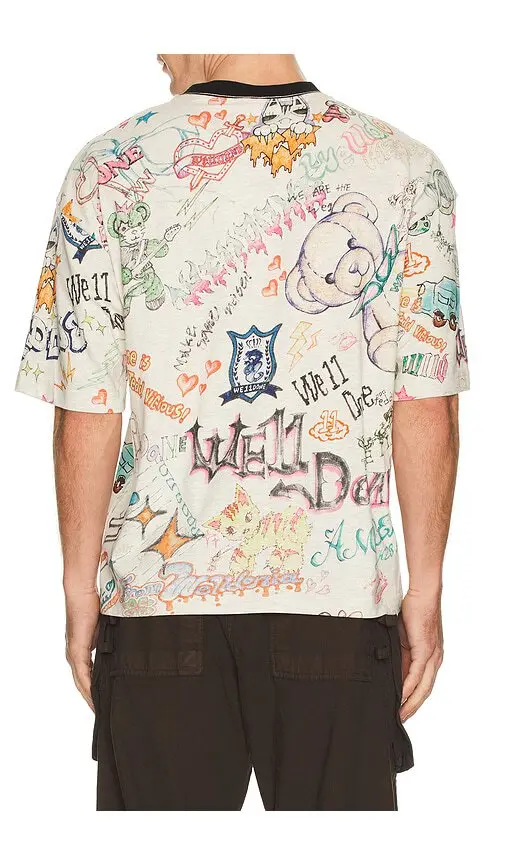 We11Done Doodle Printed T-shirt In White