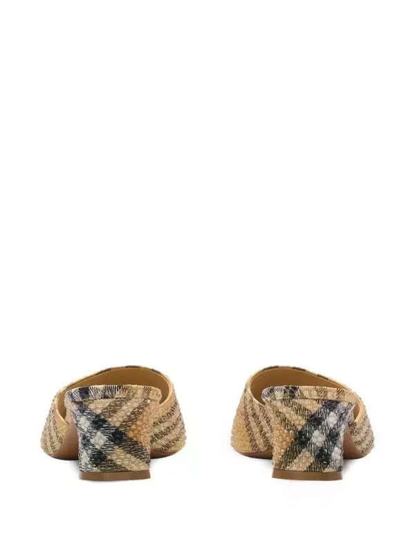 Burberry Sloane Rhinestone-check Heeled Sandals