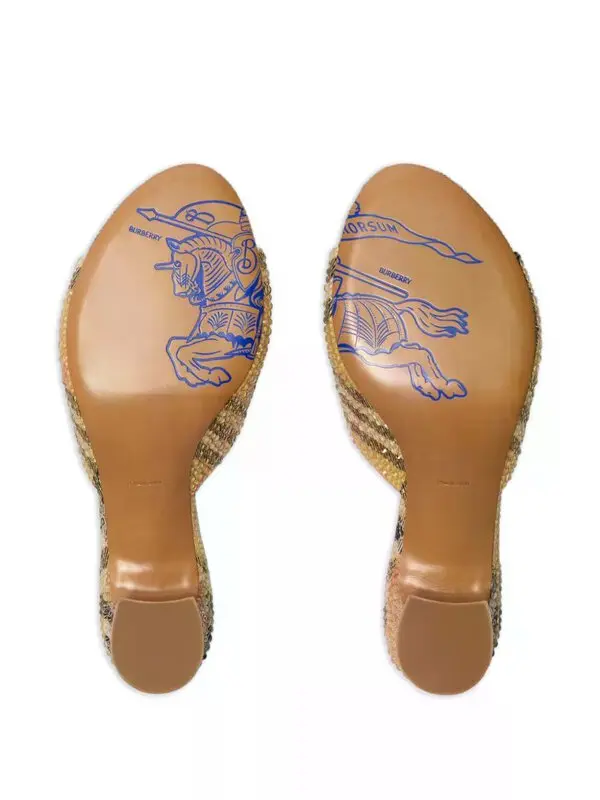 Burberry Sloane Rhinestone-check Heeled Sandals