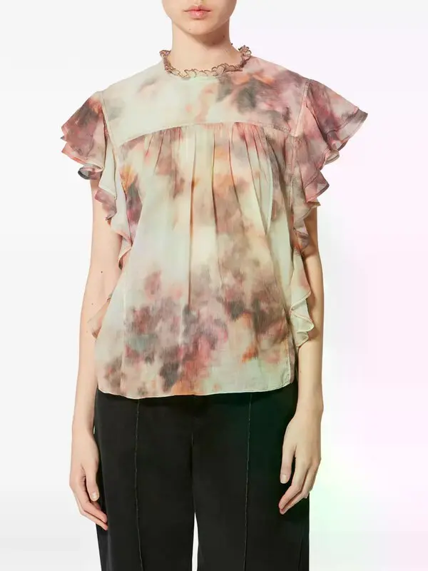 MARANT ETOILE Daliyane Ruffled Blouse - Neutrals
