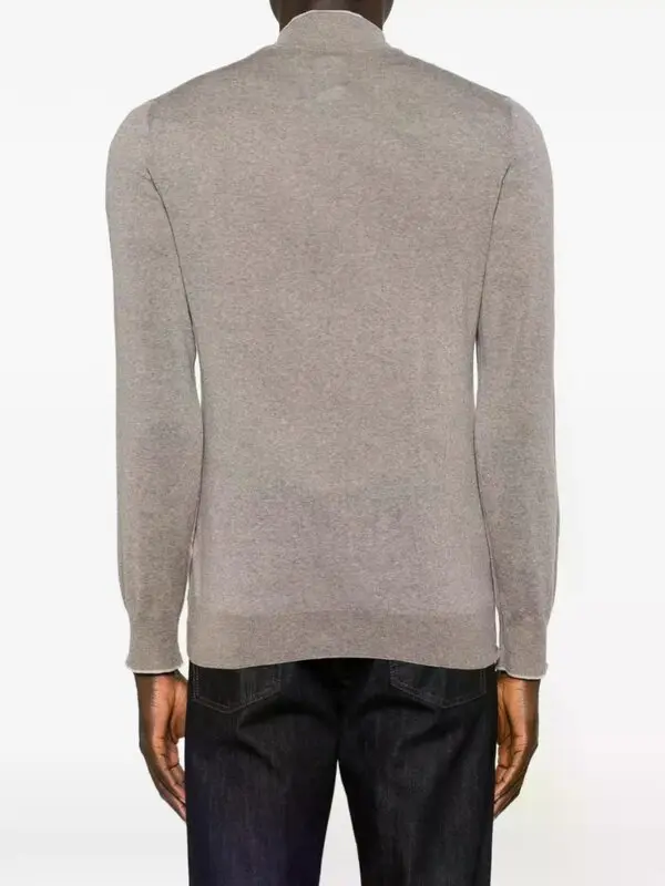 Canali High-neck Zip Knitwear - Brown