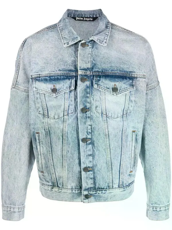 Palm Angels Logo-print Denim Trucker Jacket