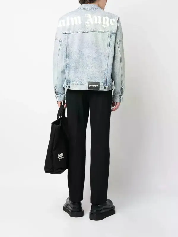 Palm Angels Logo-print Denim Trucker Jacket