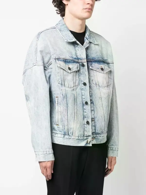 Palm Angels Logo-print Denim Trucker Jacket