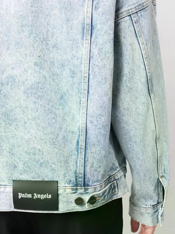 Palm Angels Logo-print Denim Trucker Jacket