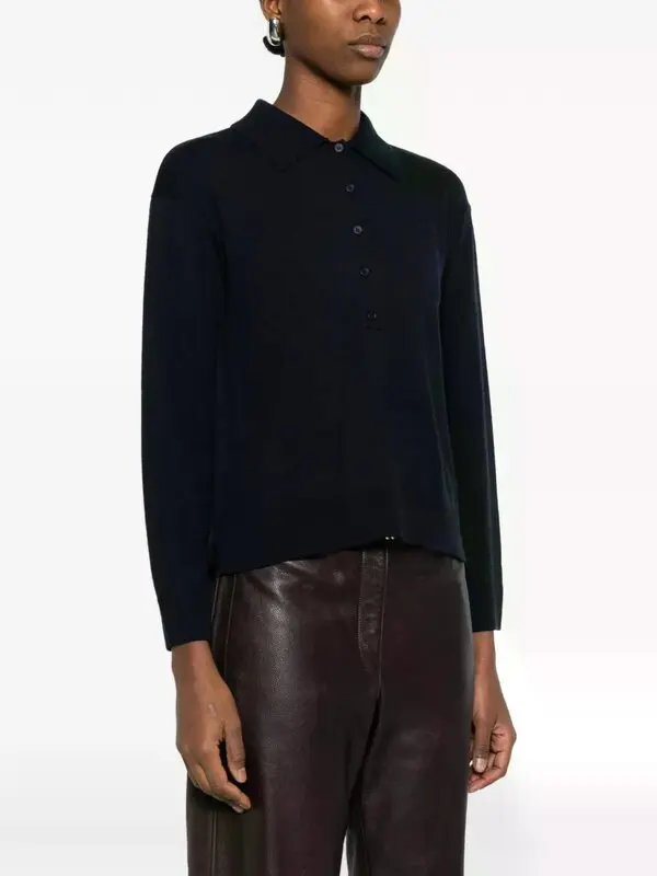 Max Mara Button-up Collar Polo Top