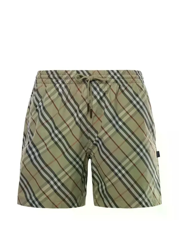 Burberry Check Pattern Swim Shorts - Neutrals