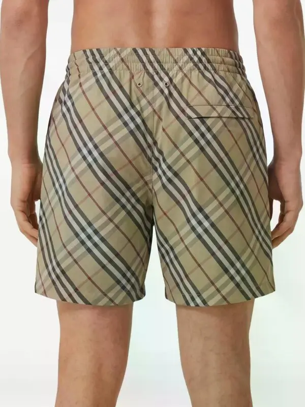 Burberry Check Pattern Swim Shorts - Neutrals