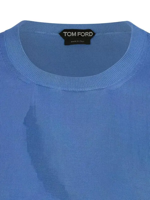 TOM FORD Crew-neck Long Sleeve Sweater - Blue