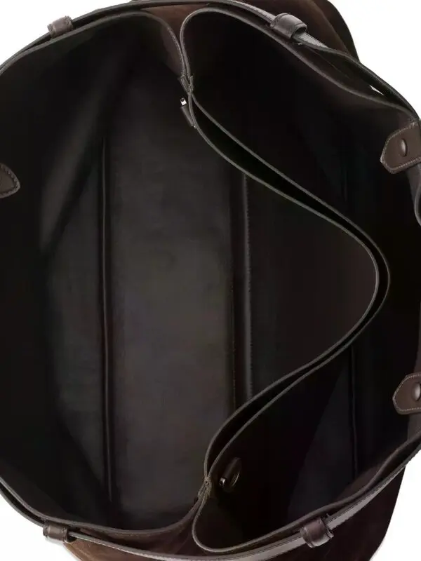 Prada Buckled Suede Tote Bag - Brown