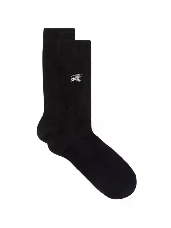 Burberry Embroidered Logo Socks - Black