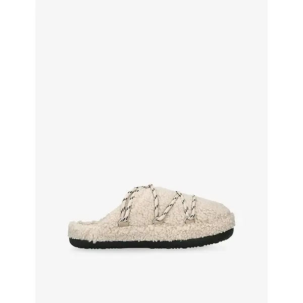 Moon Boot Teddy Faux-shearling Slippers - Bone