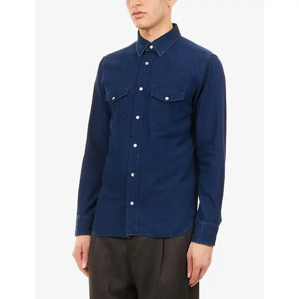 TOM FORD Curved-hem Slim-fit Denim Shirt