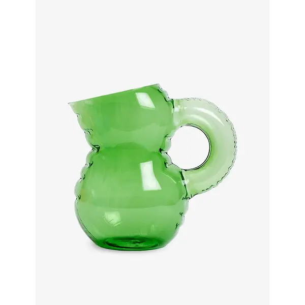 HOME STUDYO Emily Glass Jug - Emerald Glass
