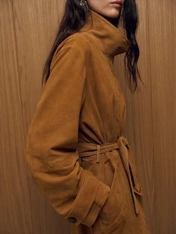 REFORMATION Veda Lyla Suede Trench Coat
