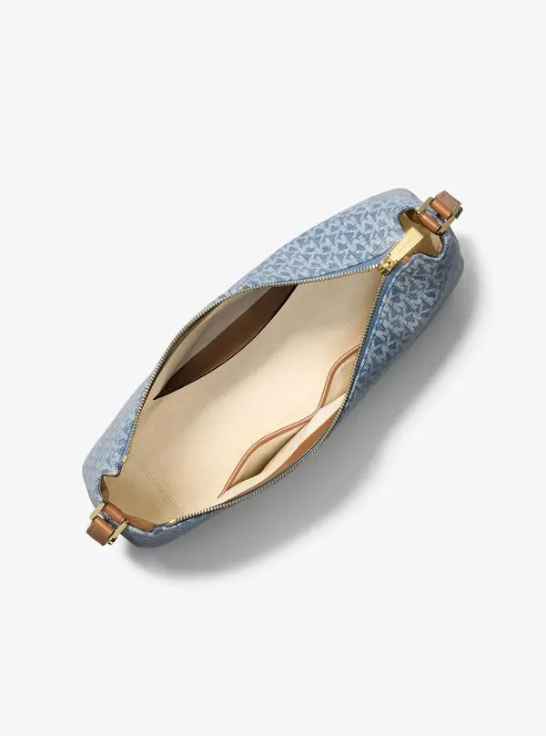 Michael Kors Nolita Medium Signature Logo Print Denim Convertible Shoulder Bag