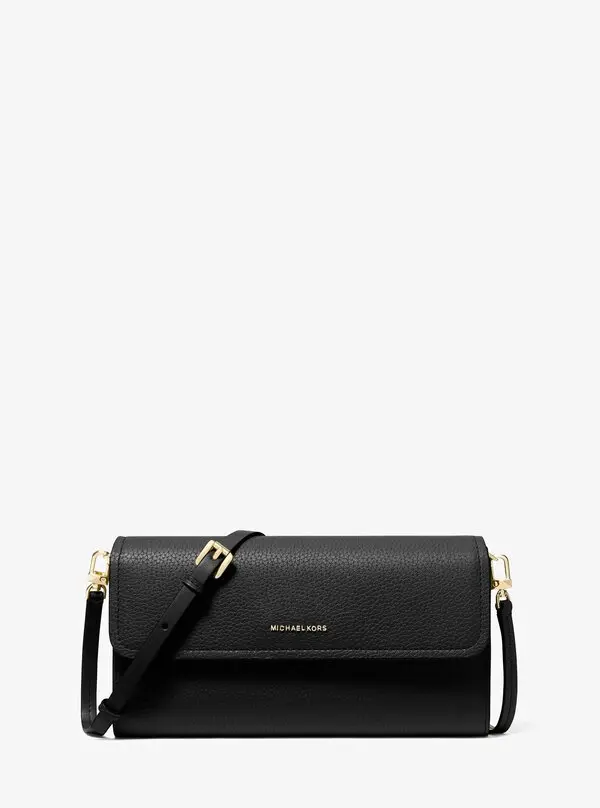 Michael Kors Jet Set Small Pebbled Leather Smartphone Crossbody Bag - Black