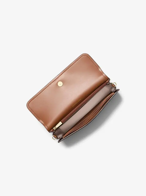 Michael Kors Jet Set Small Pebbled Leather Smartphone Crossbody Bag - Brown