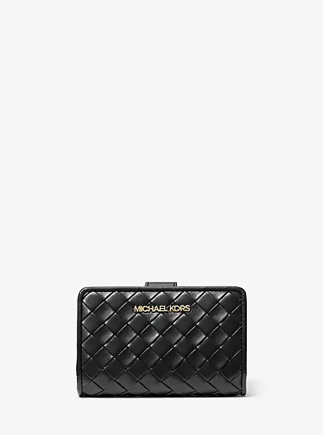 Michael Kors Jet Set Medium Woven Wallet - Black