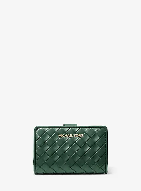 Michael Kors Jet Set Medium Woven Wallet - Green