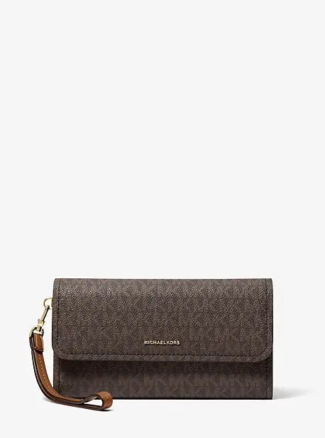 Michael Kors Jet Set Medium Signature Logo Smartphone Wristlet - Brown