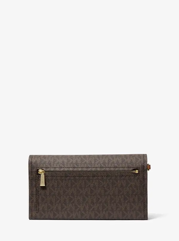 Michael Kors Jet Set Medium Signature Logo Smartphone Wristlet In By - Brown