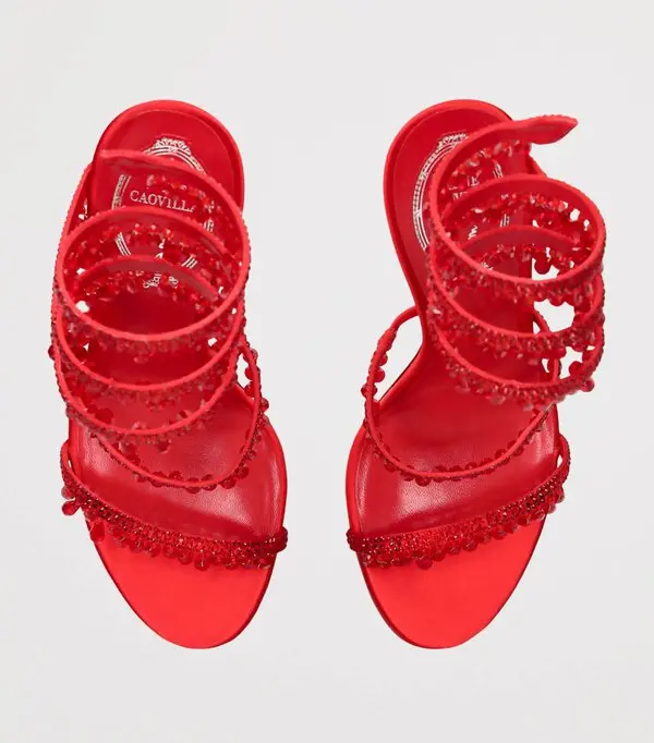 Rene Caovilla Chandelier Heeled Sandals - Red