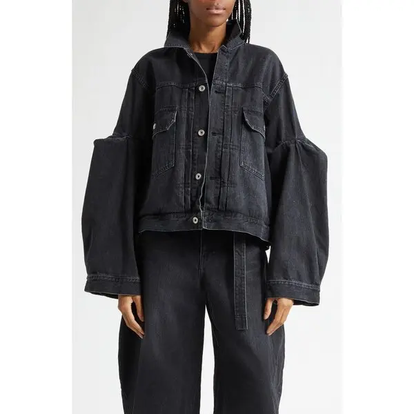 Sacai Balloon Sleeve Denim Trucker Jacket