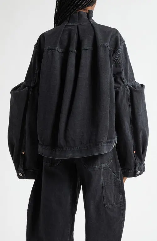 Sacai Balloon Sleeve Denim Trucker Jacket
