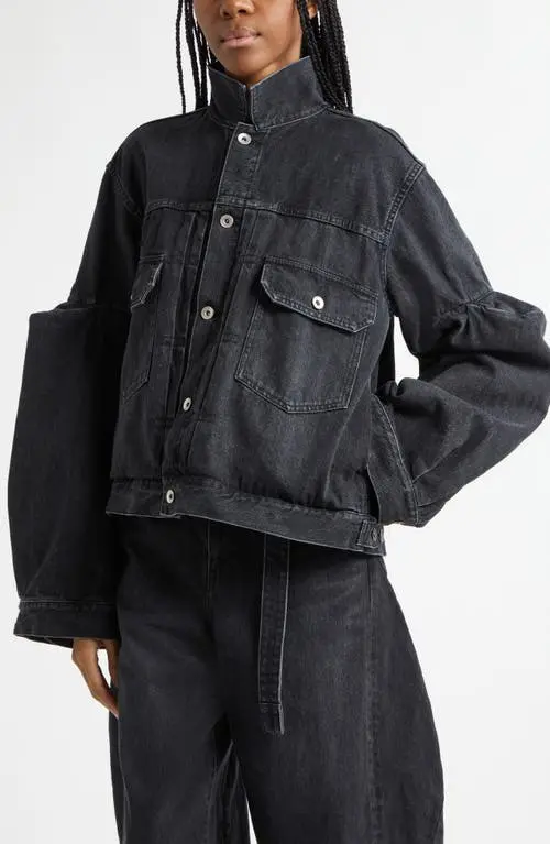 Sacai Balloon Sleeve Denim Trucker Jacket