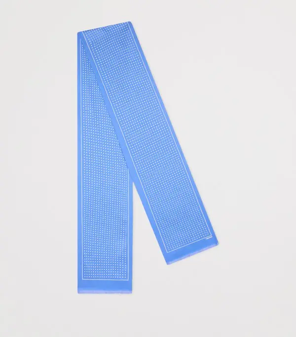 TOM FORD Silk Polka Dot Scarf - Blue