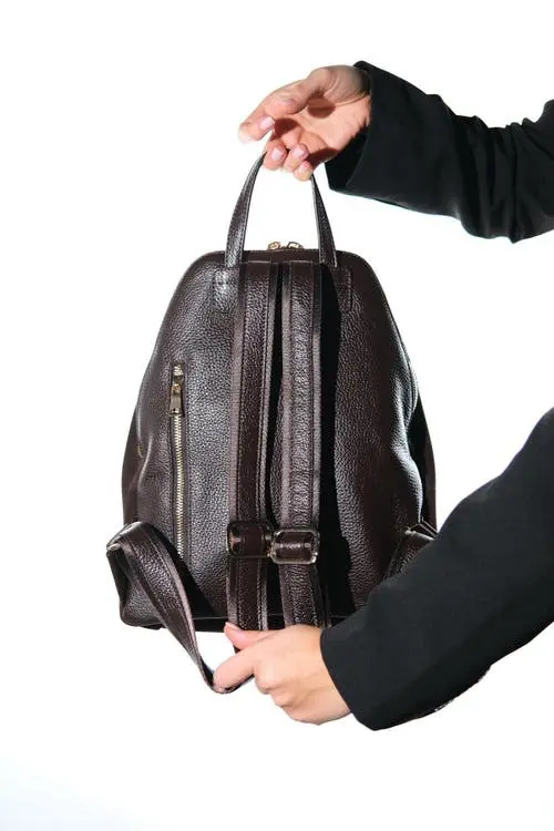 FOREVER & ALWAYS SHOES Josh Leather Backpack - Brown Suede