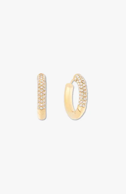 CUFFED BY NANO Brigid Pavé Hoop Earrings - Gold