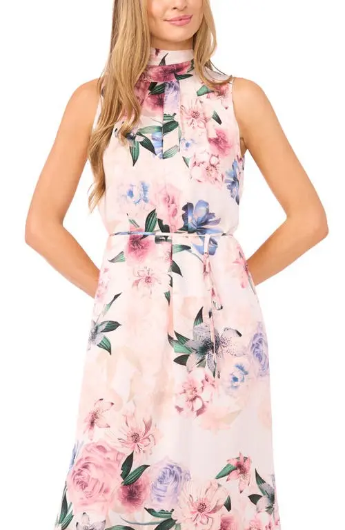 Ted Baker London Floral Tie Neck Maxi Dress - Pink/vanilla Ice