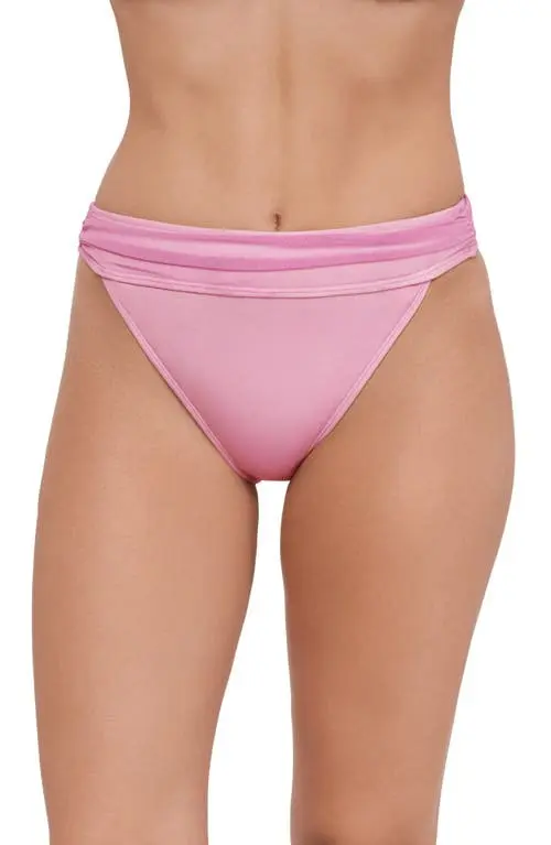 Steve Madden Shirred Hipster Bikini Bottoms - Orchid