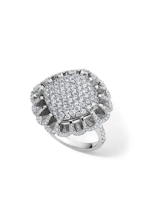 MINDI MOND Floating Diamond Ring - 18k White Gold