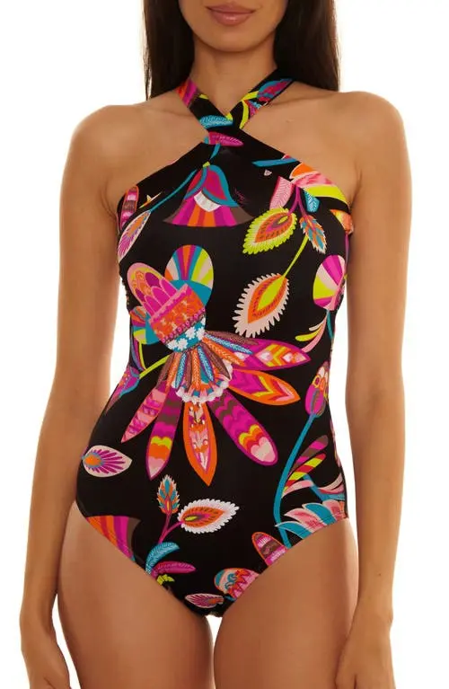 Trina Turk Printed Halter One-piece Swimsuit - Luminary