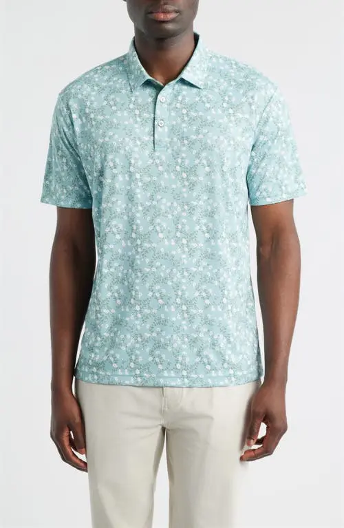 SWANNIES Breeze Floral Performance Golf Polo - Surf