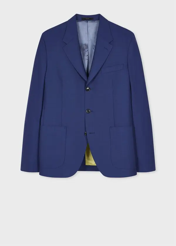Paul Smith Indigo Fresco Wool Three Button Blazer