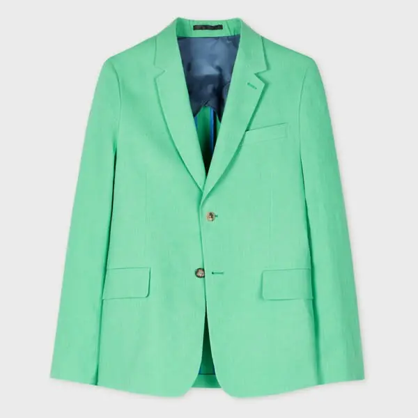 Paul Smith Turquoise Green Linen Buggy-lined Blazer