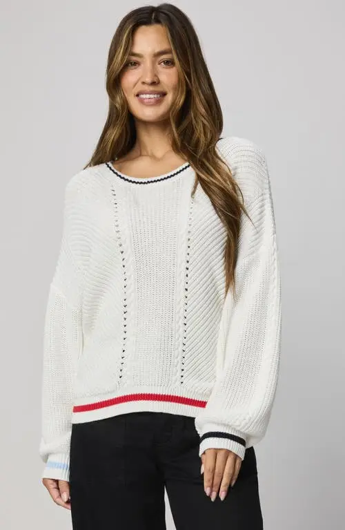 Splendid Vienna Tipped Cotton Sweater