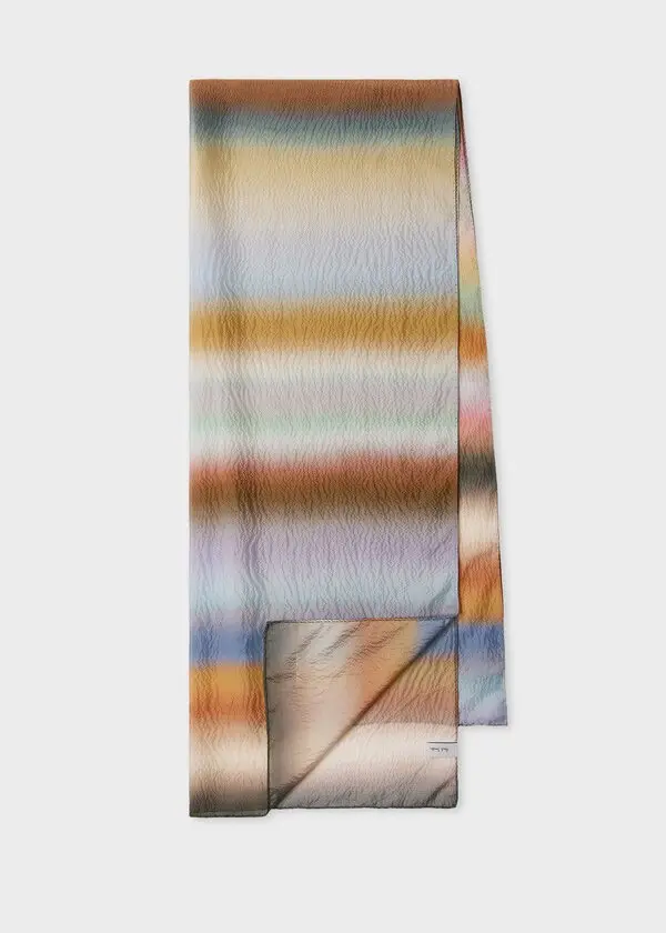 Paul Smith Smith Stripe' Crinkle Silk Scarf - Multicolour