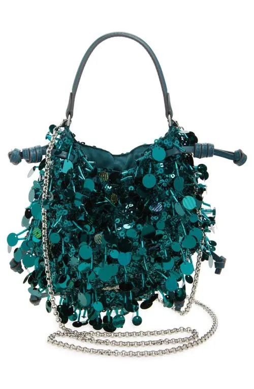 ANYA HINDMARCH Beetle Sequin Crossbody - Dark Teal