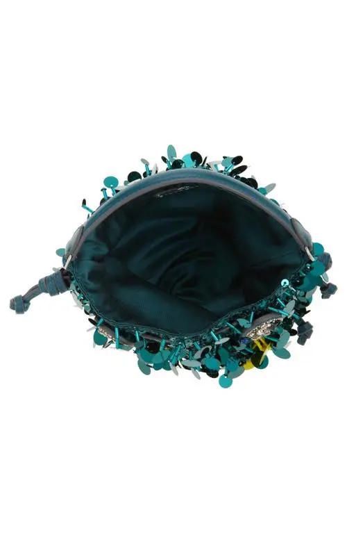 ANYA HINDMARCH Beetle Sequin Crossbody - Dark Teal