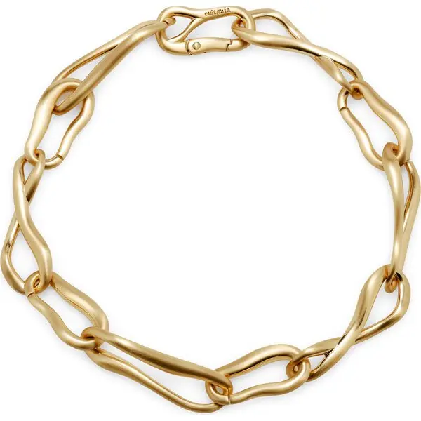 Cult Gaia Vera Link Necklace - Brushed Brass
