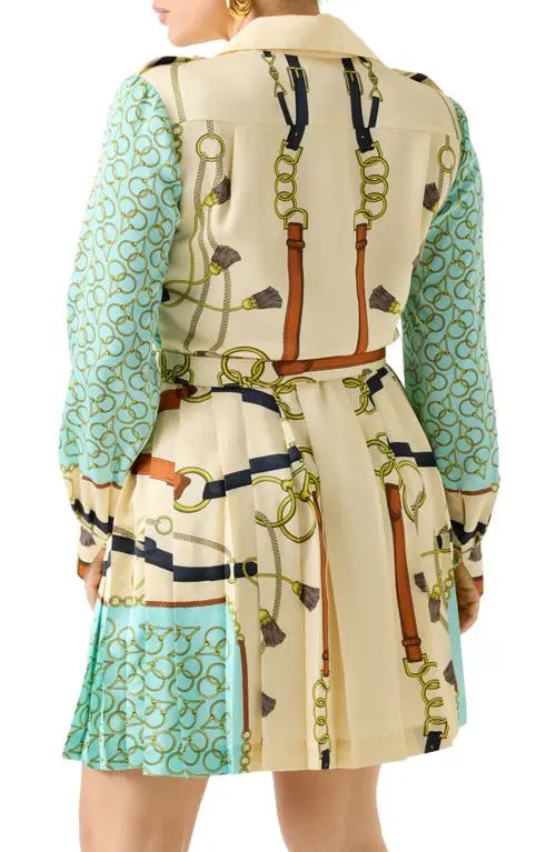 MARCIANO Print Wrap Mini Shirtdress